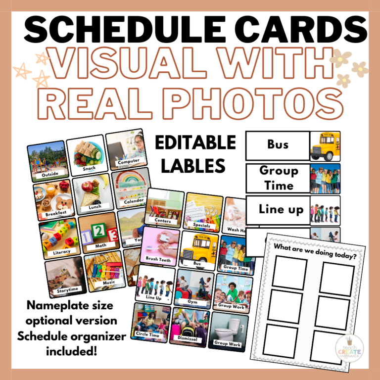 Visual Schedule Cards | Real Photos | Editable - Teach Create and ...